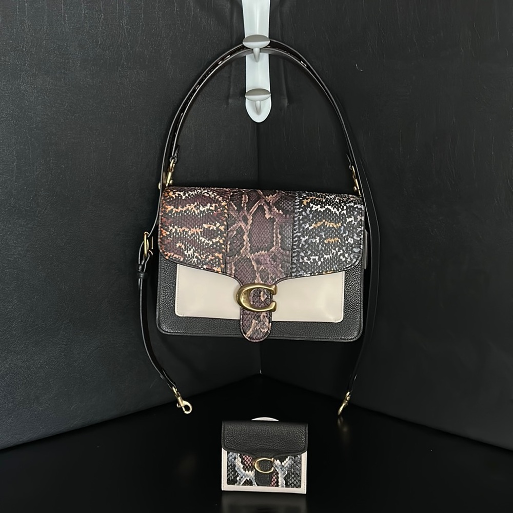 Coach Tabby In Snakeskin With Matching Wallet - Gem